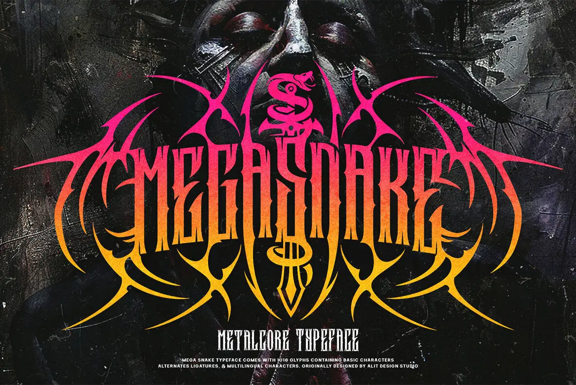 Mega Snake Font - YouWorkForThem
