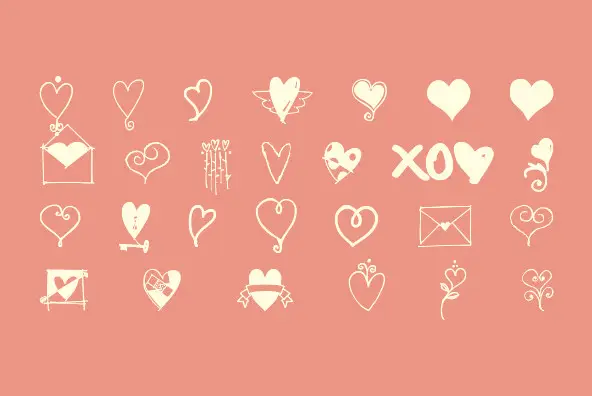 Heart Doodles Font - YouWorkForThem