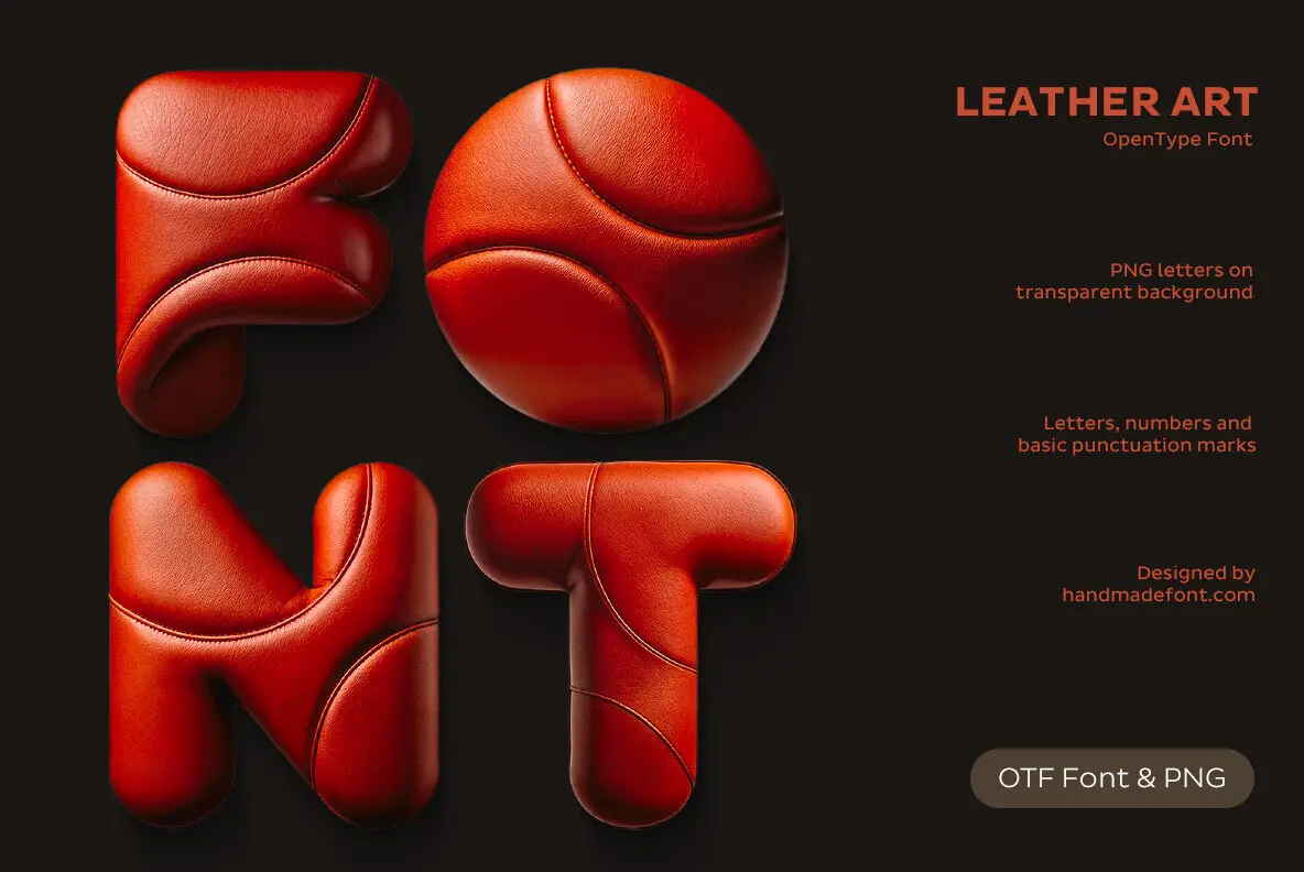 Leather Art Font - YouWorkForThem