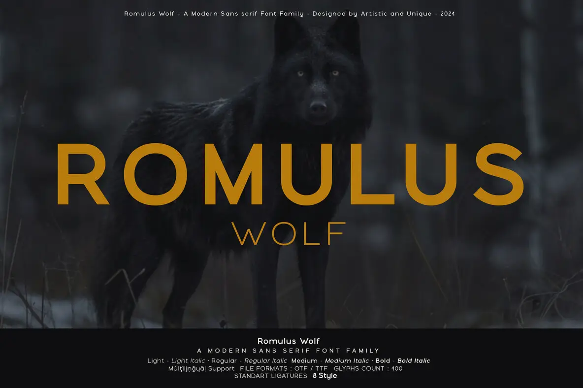 Romulus Wolf Font - YouWorkForThem
