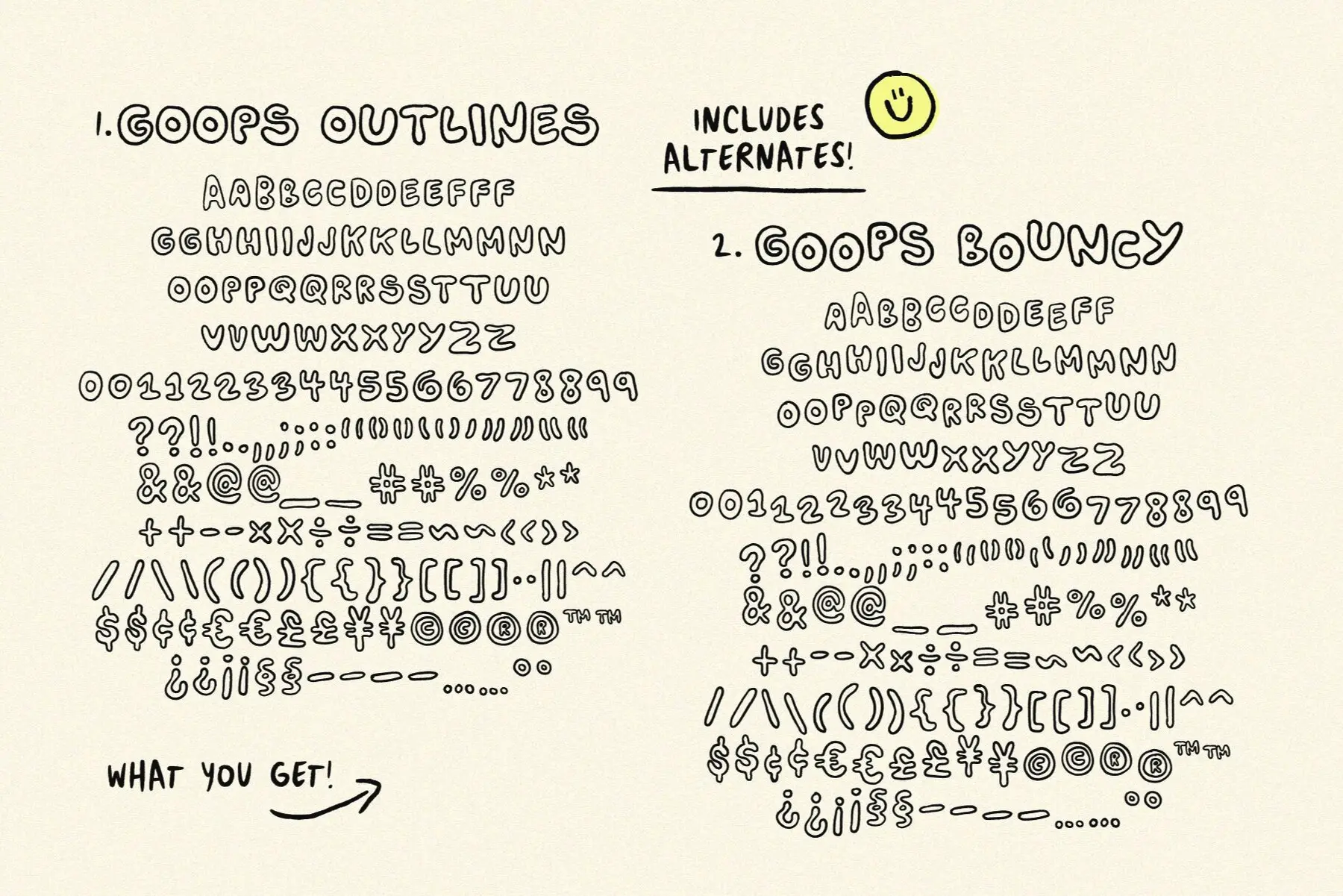 Goops Outlines Font - YouWorkForThem