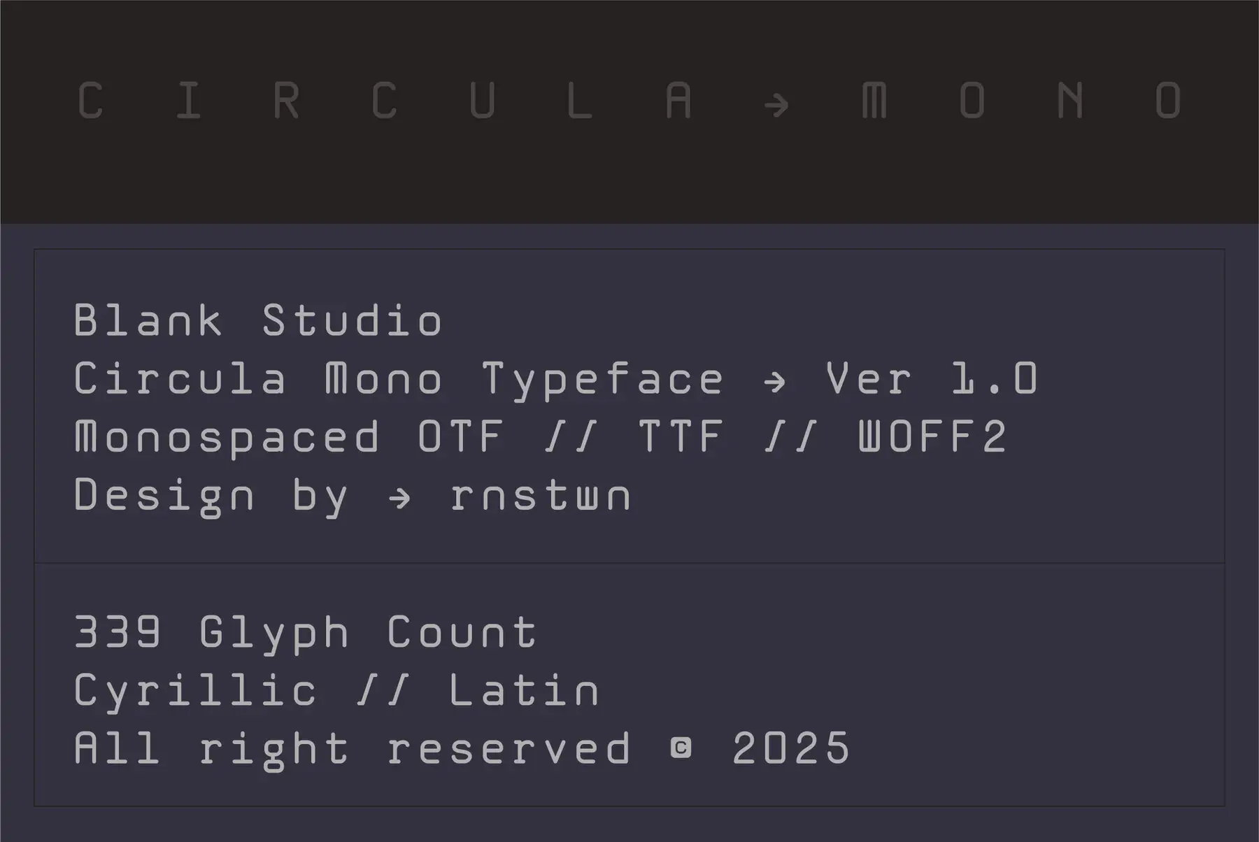 Circula Mono Font - YouWorkForThem
