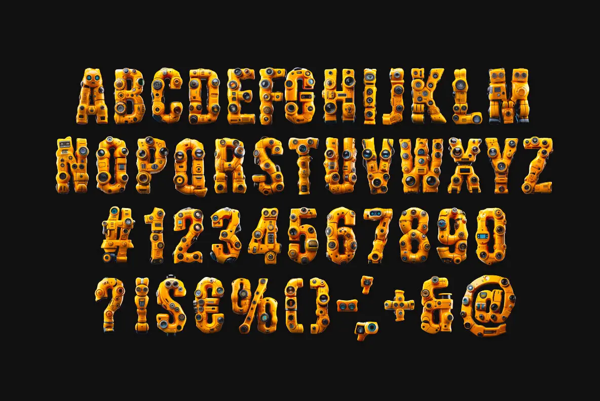 Yellow Robot SVG Font - FontPath