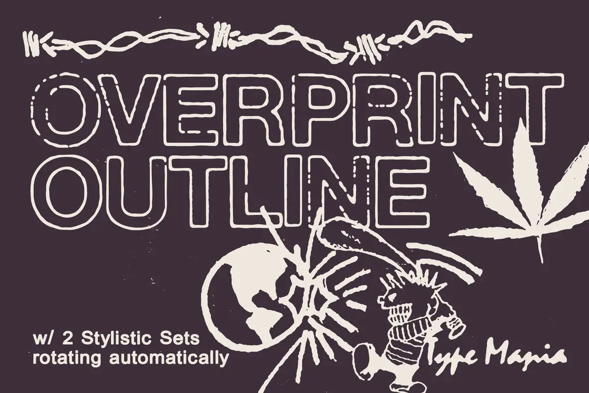 Overprint Outline TM Font - YouWorkForThem