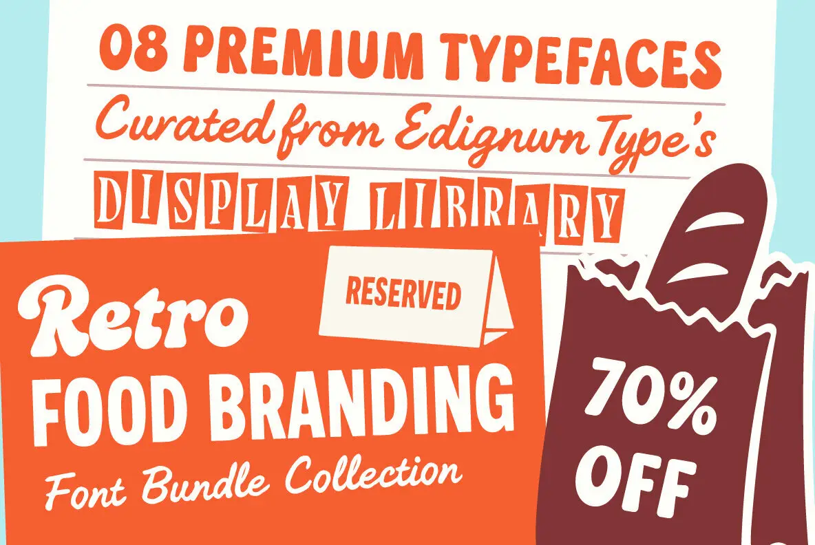 Retro Food Branding Font Bundle - YouWorkForThem