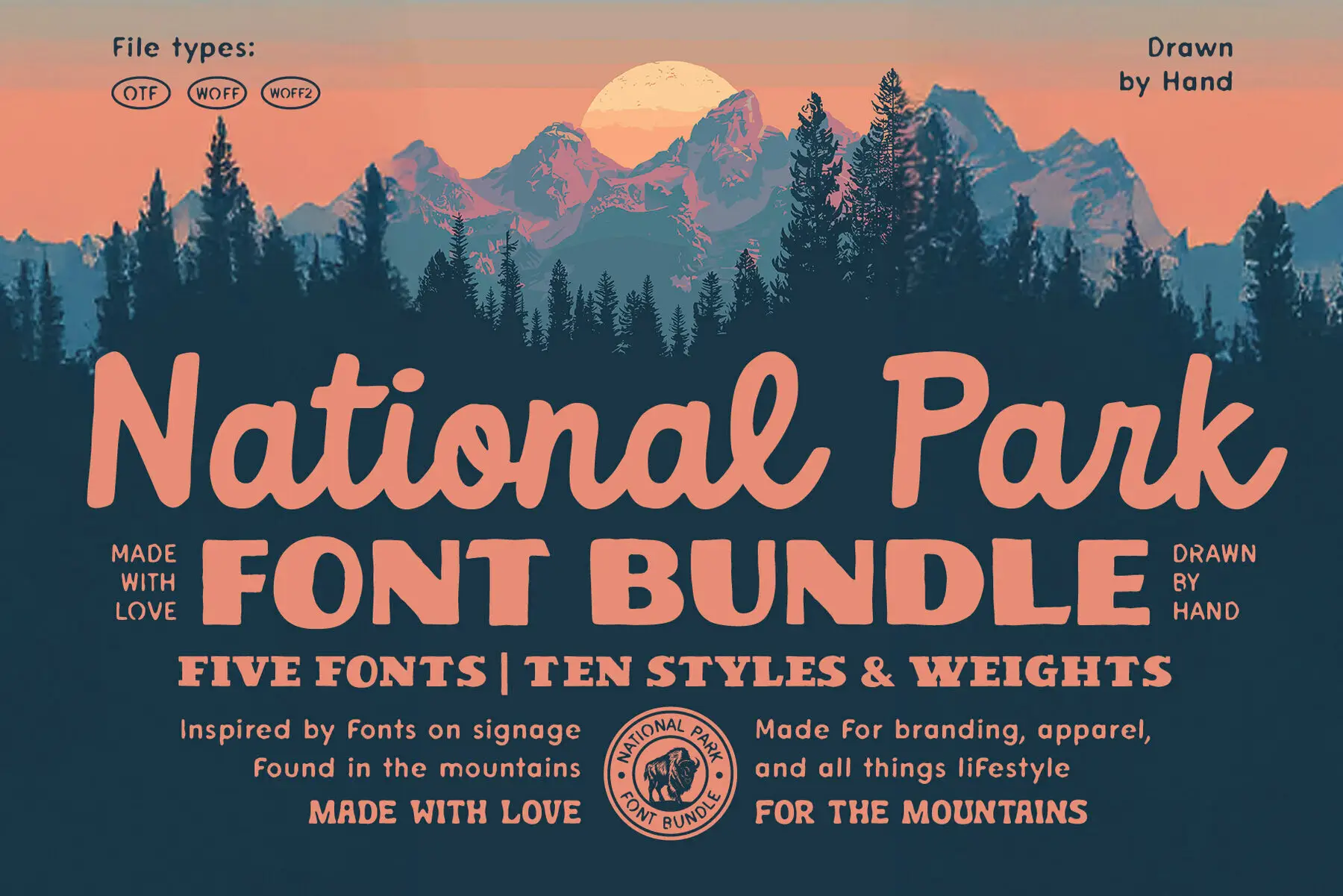 National Park Font Bundle - YouWorkForThem
