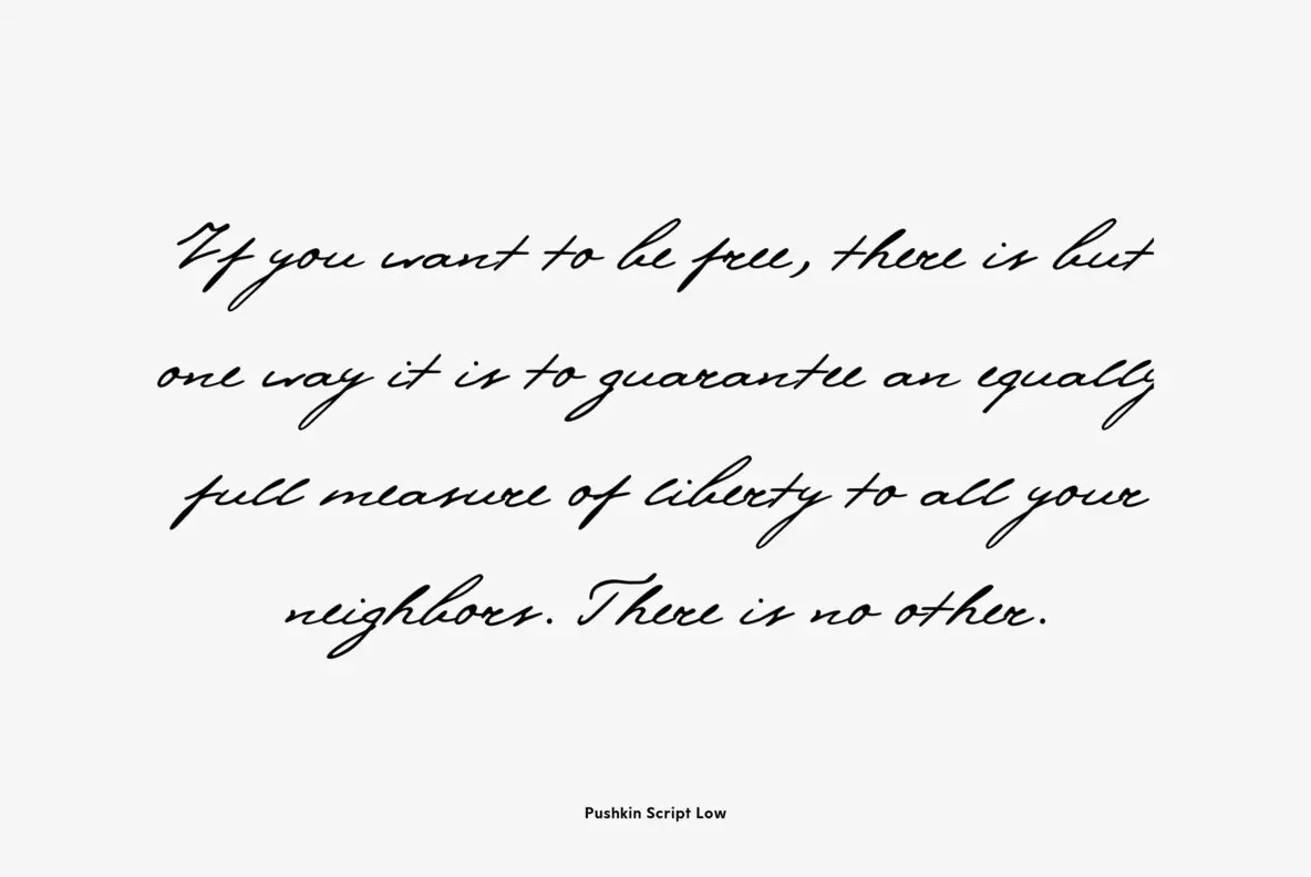 Pushkin Script Low Font - FontPath