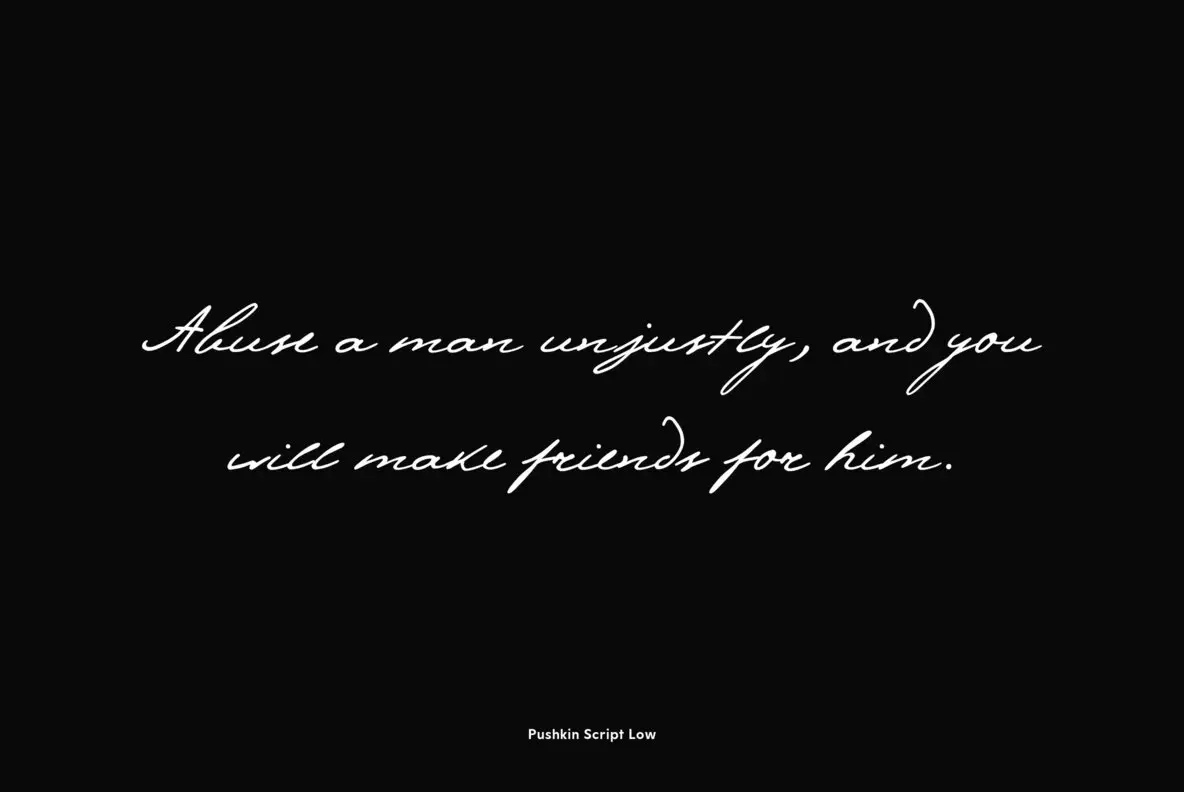 Pushkin Script Low Font - FontPath