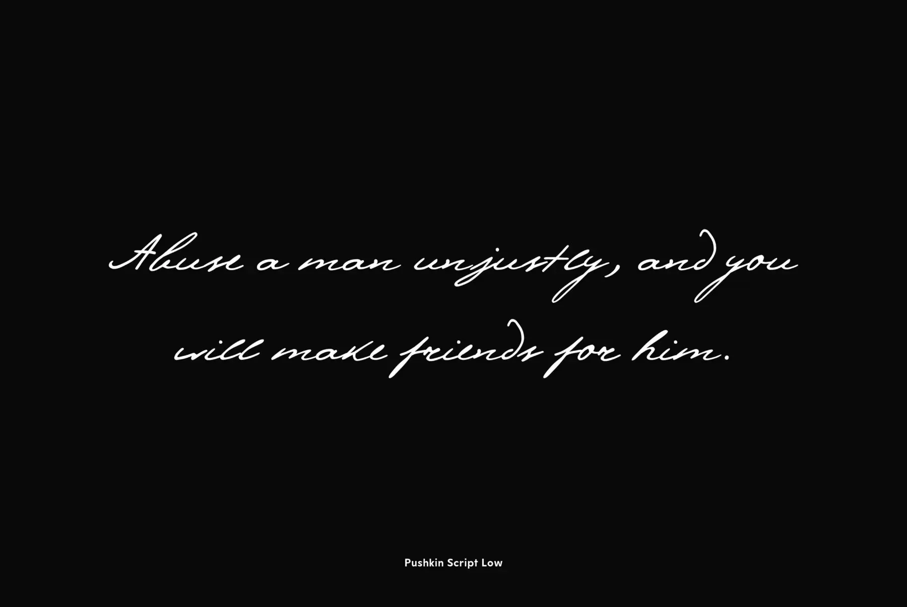 Pushkin Script Low Font - YouWorkForThem