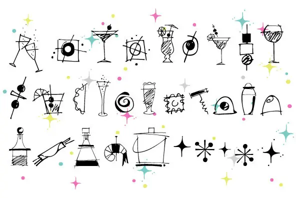 Happy Hour Doodles Font - YouWorkForThem