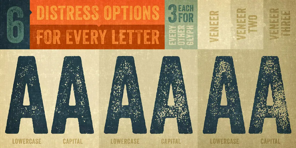 Veneer Letterpress Font - YouWorkForThem