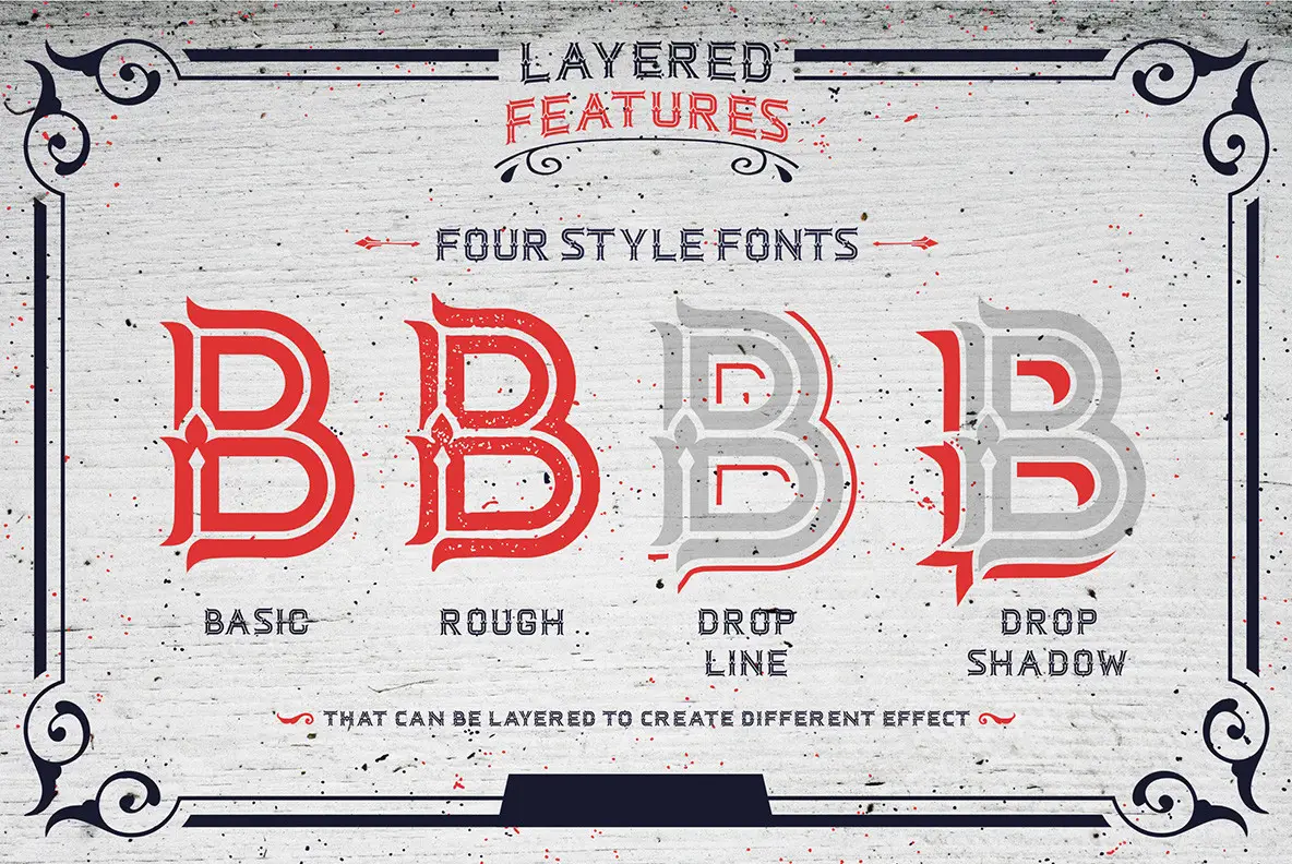 Dacota Layered Typeface Font - YouWorkForThem