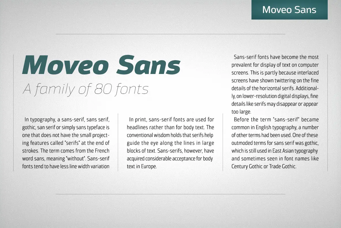 Moveo Sans Font - FontPath