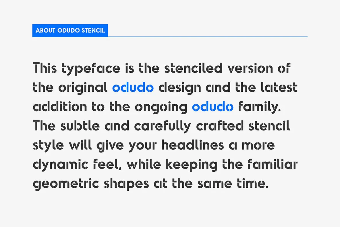Odudo Stencil Font - YouWorkForThem
