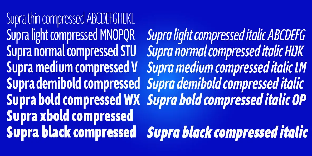 Supra Compressed Font - YouWorkForThem