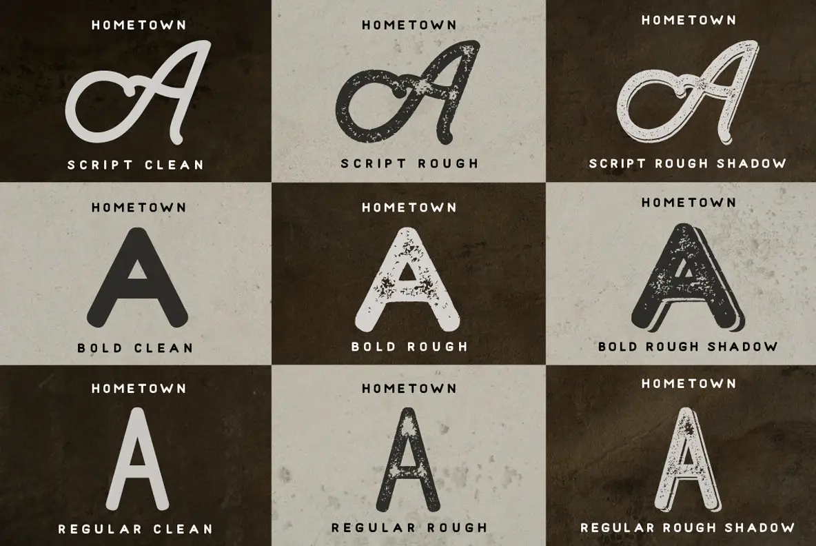 Hometown Rough Clean Family Font - YouWorkForThem