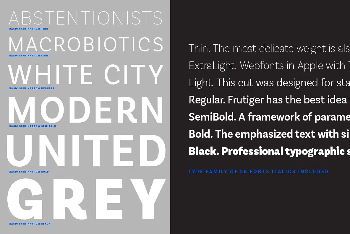 Basic Sans Narrow Font - FontPath