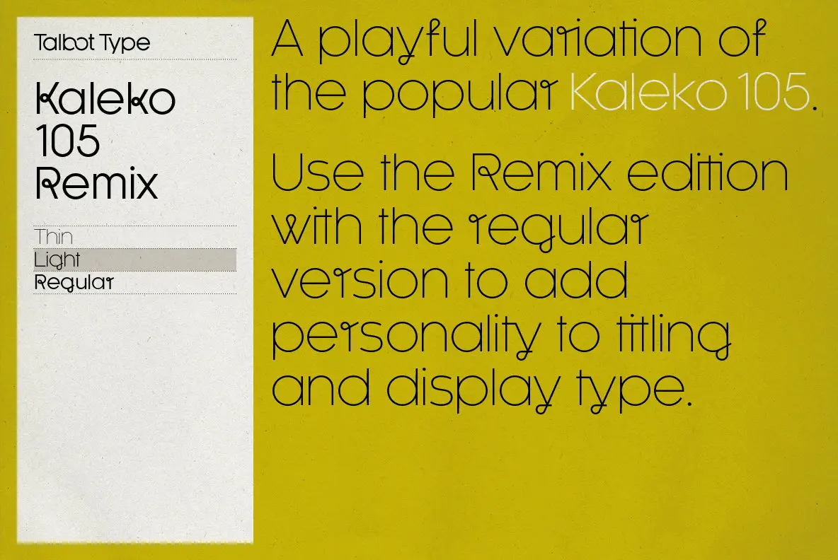 Kaleko 105 Remix Font - FontPath
