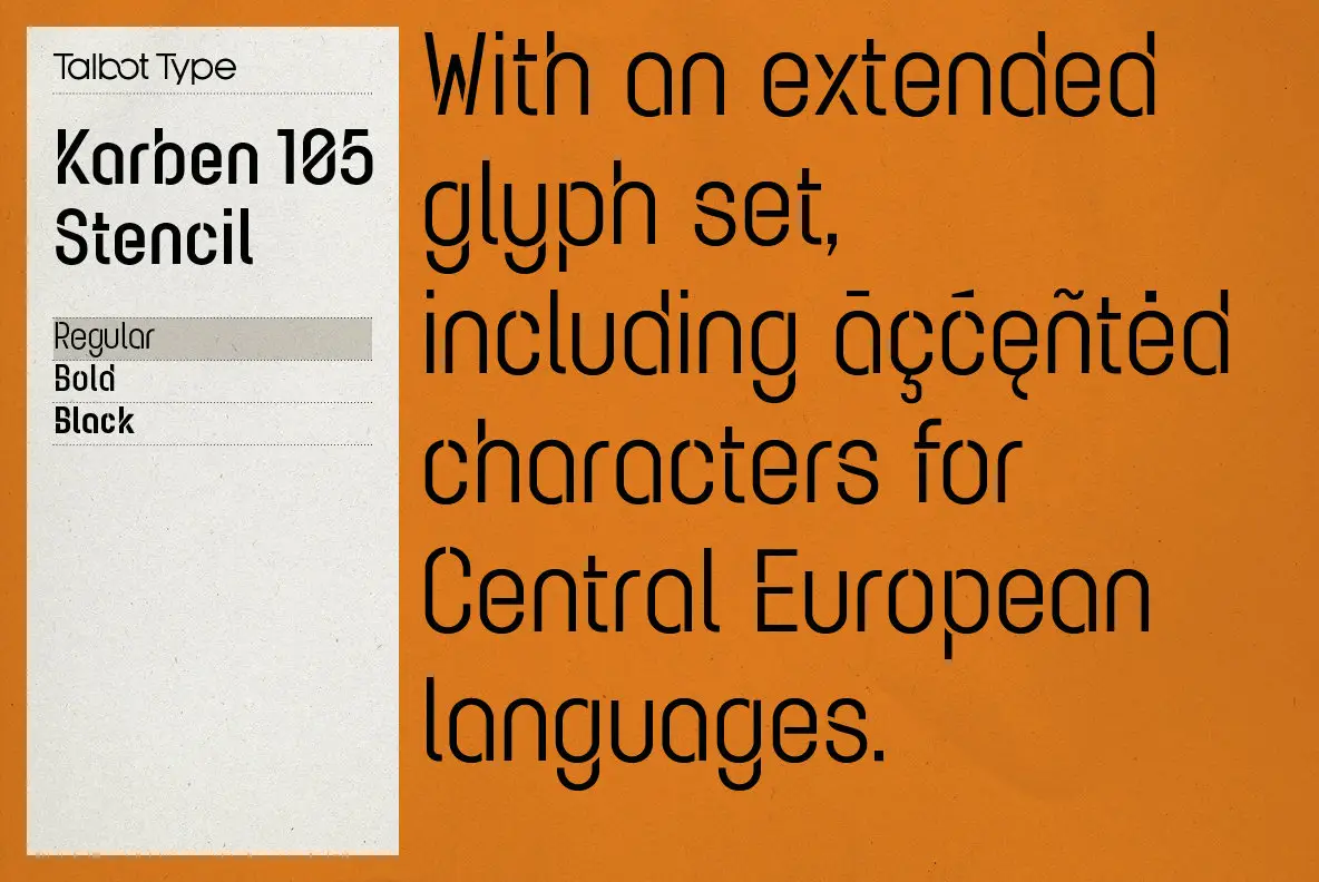 Karben 105 Stencil Font - FontPath