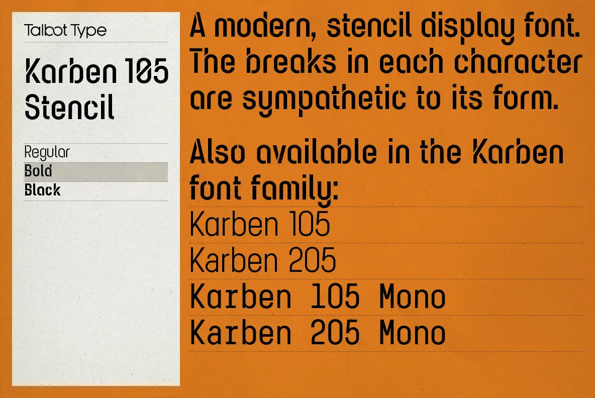 Karben 105 Stencil Font - FontPath
