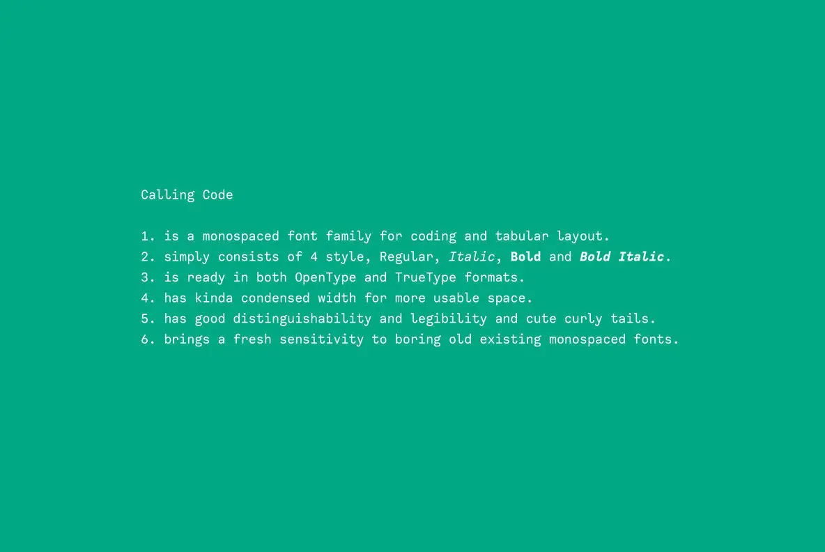Calling Code Font - YouWorkForThem