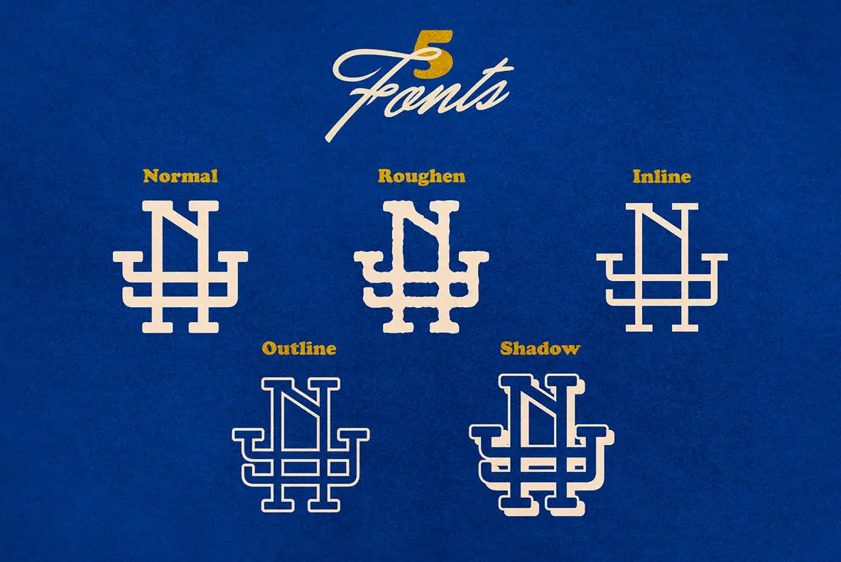 Two Letter Monogram Font - YouWorkForThem