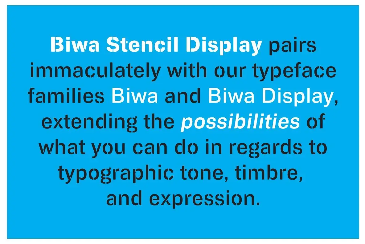 Biwa Stencil Display Font - YouWorkForThem