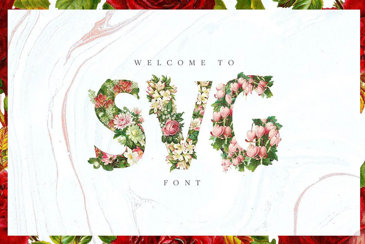 Bouquet Flower & Watercolor (SVG Font) Font - FontPath