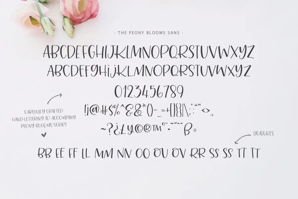 Peony Blooms Font Duo Font - FontPath