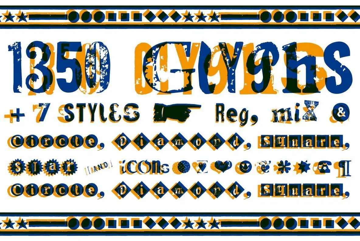 Hand Print Stamp Rough Font - YouWorkForThem