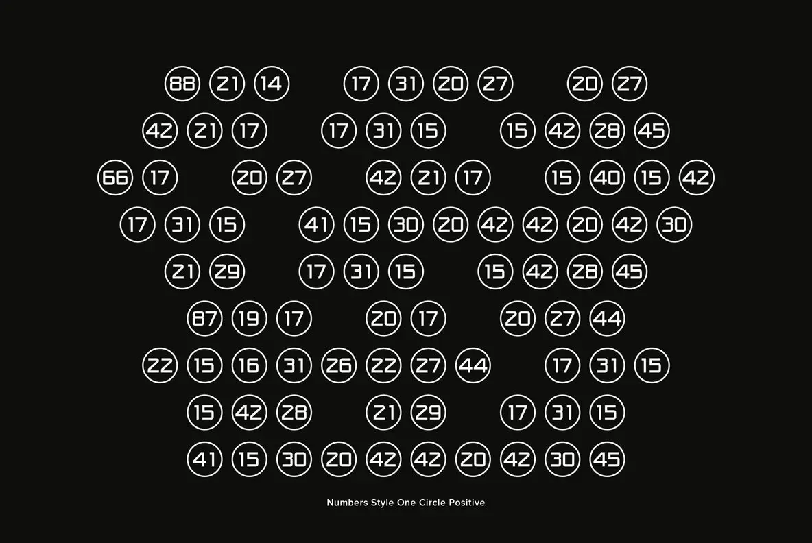 Numbers 0-99 Style One Font - FontPath