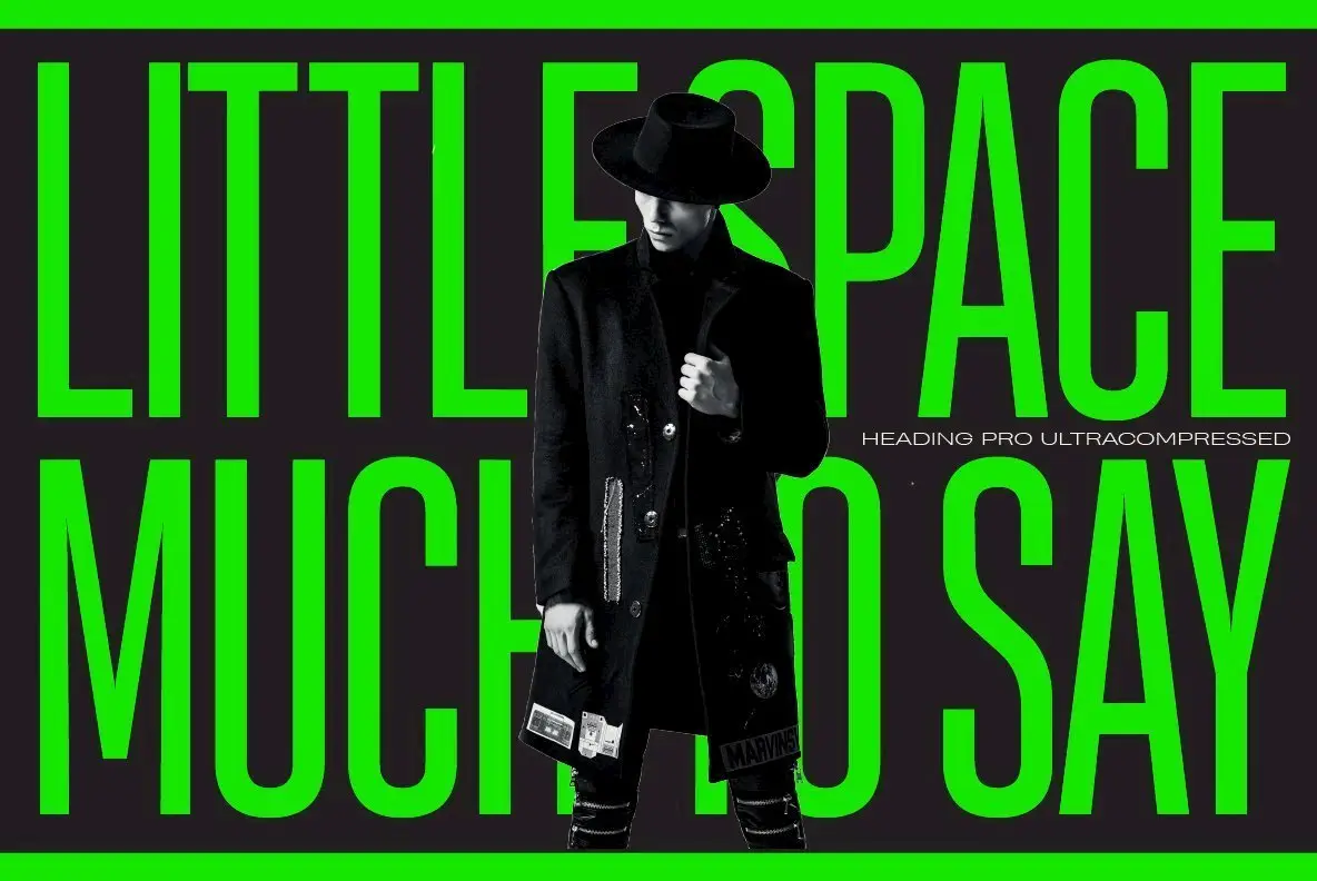 Heading Pro Ultra Compressed Font - FontPath