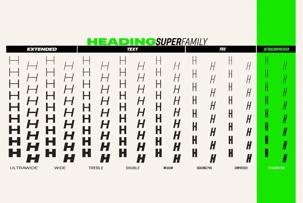 Heading Pro Ultra Compressed Font - FontPath