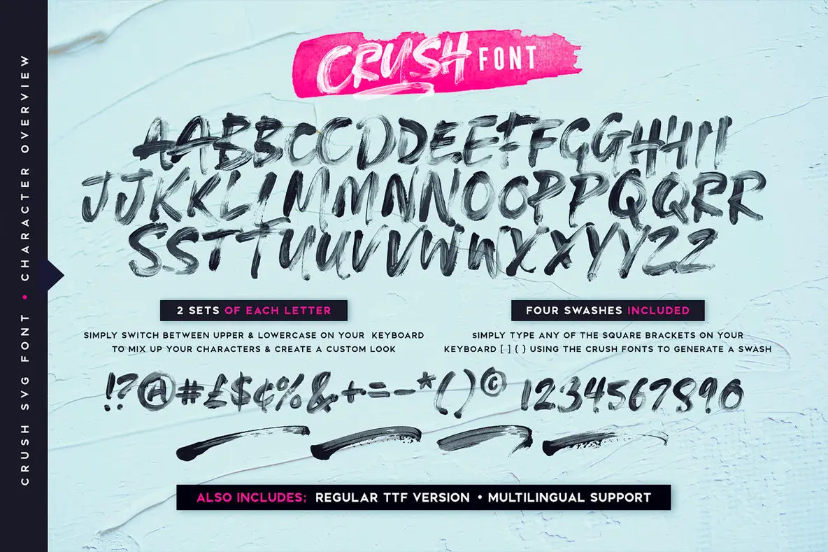 CRUSH SVG Font Font - FontPath