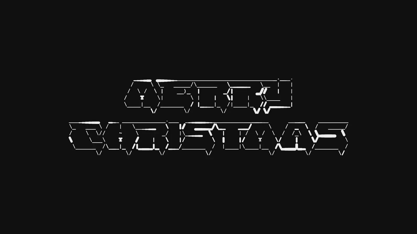 Merry Christmas Ascii Word Animation On Black Background (6458) Video ...